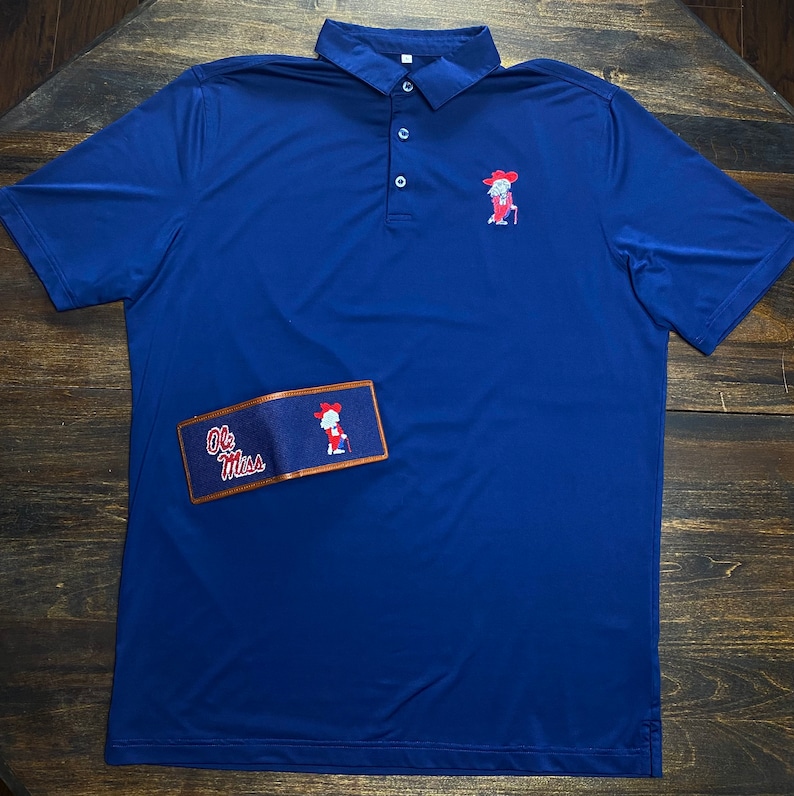 Embroidered Navy Colonel Reb Ole Miss Gameday Polo - Etsy