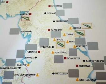 Racecourse Map of Great Britain Great Poster to Tick off All the UK ...