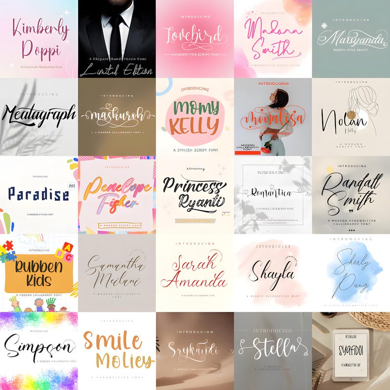 150 Modern Handwritten Fonts - Procreate Fonts | Cricut Fonts | Canva ...