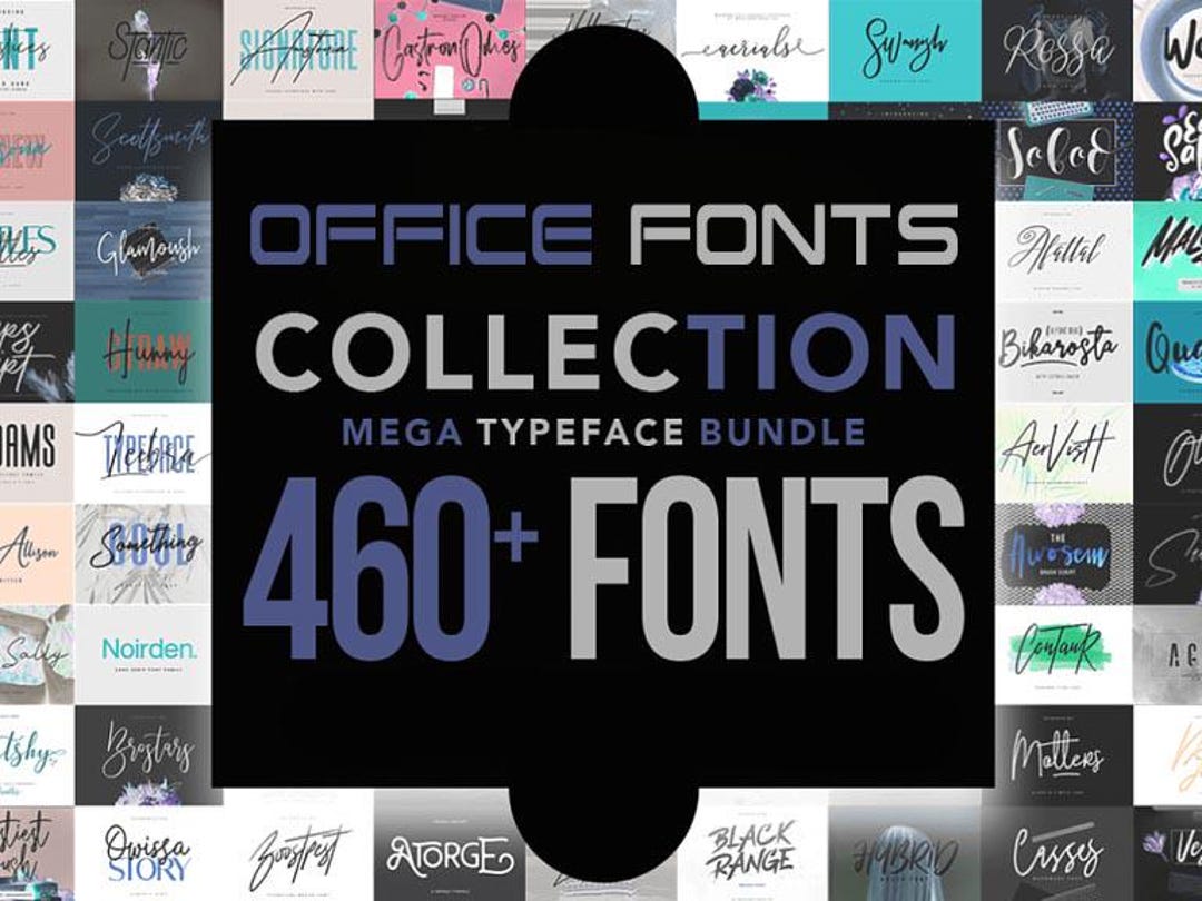 Office Font Bundle | Mega Fonts Bundle | 500 Office Fonts Bundle. M077 ...