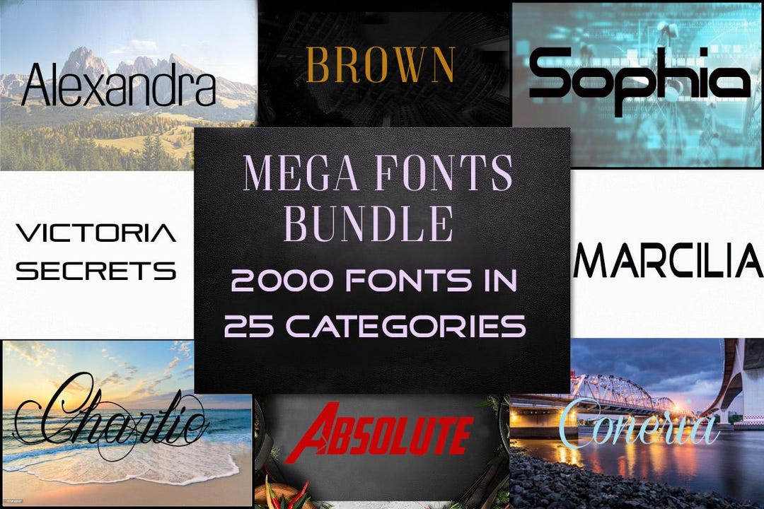 2000 FONTS, Fonts for Canva, Wedding Fonts Bundle, Handwritten Fonts ...