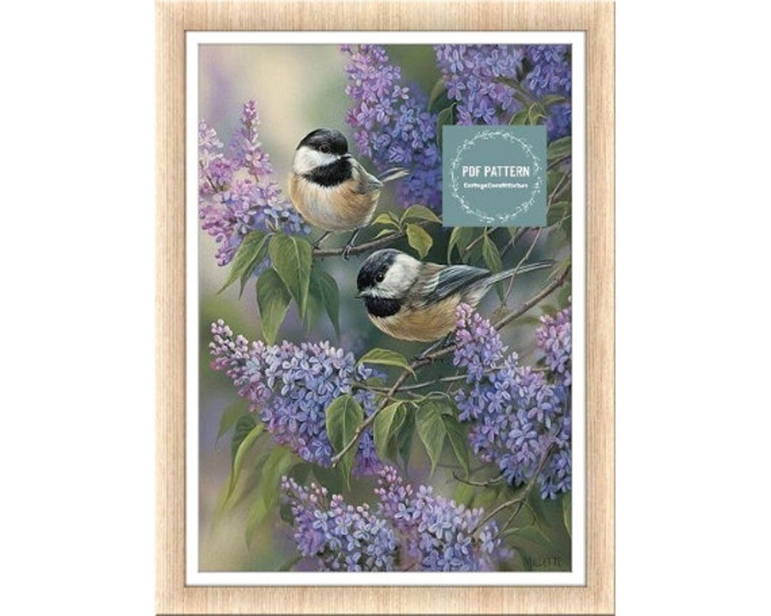 Birds Among Lilacs, Cross Stitch Pattern Pdf,digital Pattern Pdf,cross ...