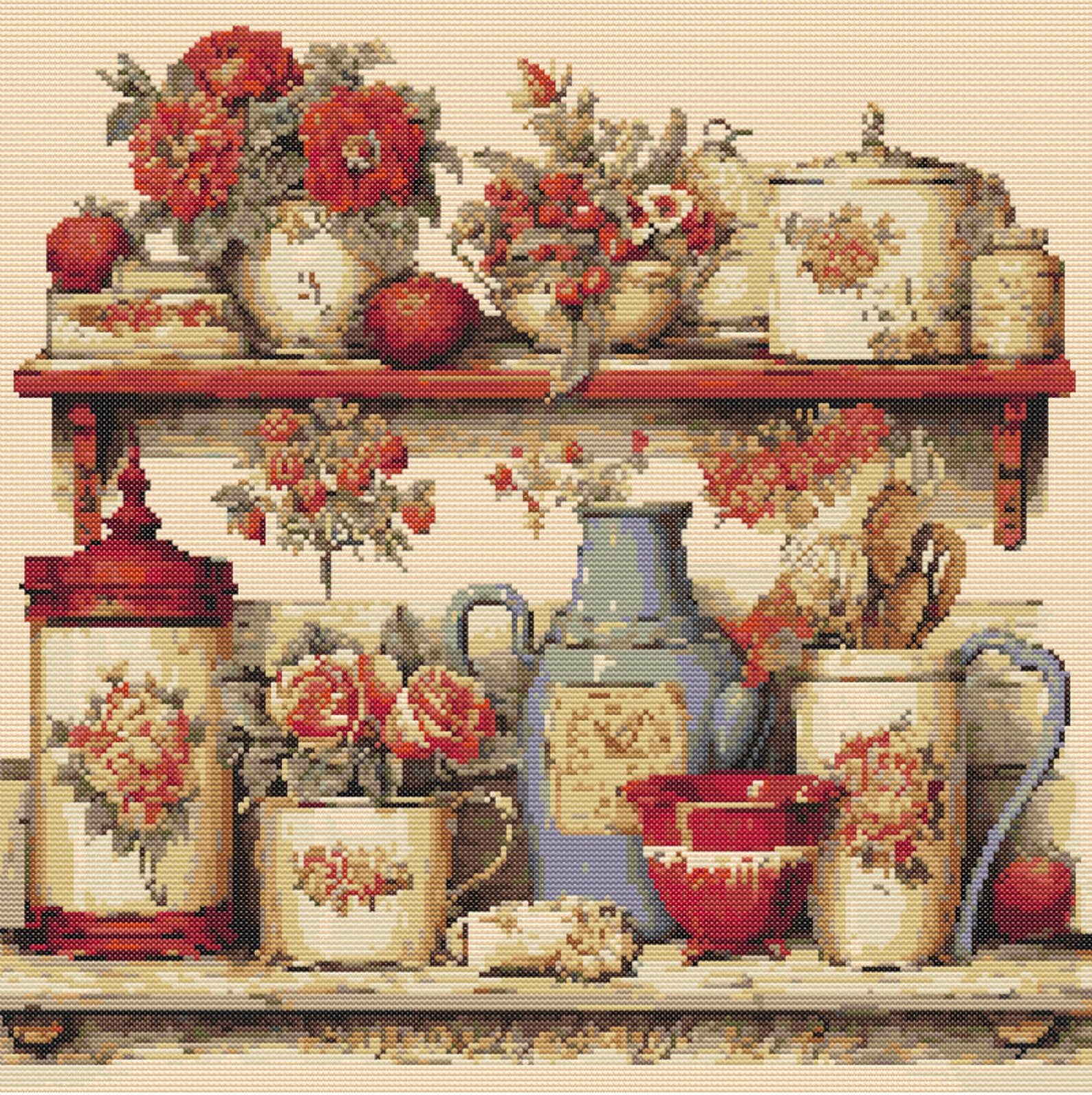 Cross Stitch Pattern Pdf Vintage Kitchen, Printable Pdf Pattern ...