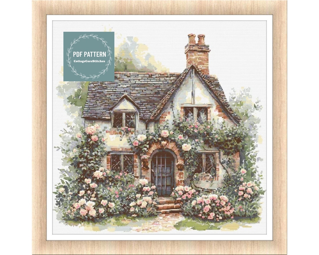 Cottage Cross Stitch Pattern Pdf, Cross Stitch Pattern Country, Hand ...