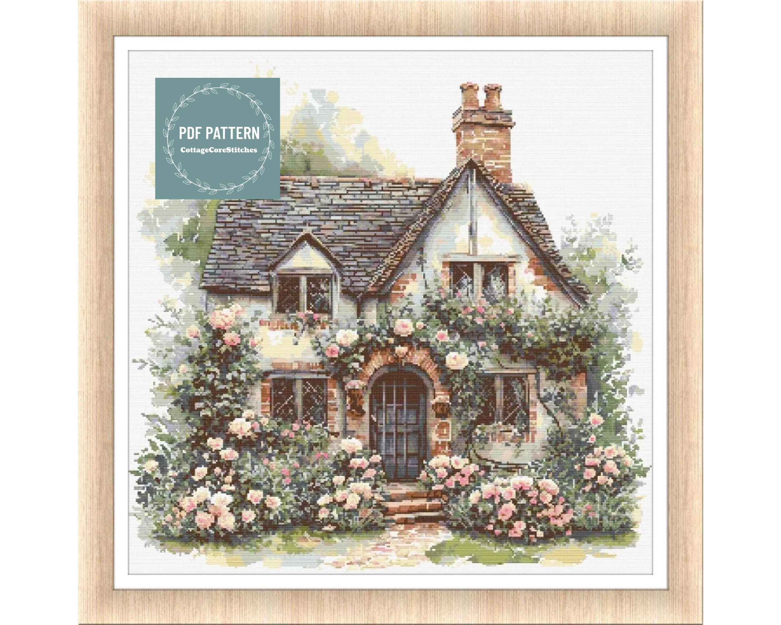 Cottage Cross Stitch Pattern Pdf, Cross Stitch Pattern Country, Hand ...