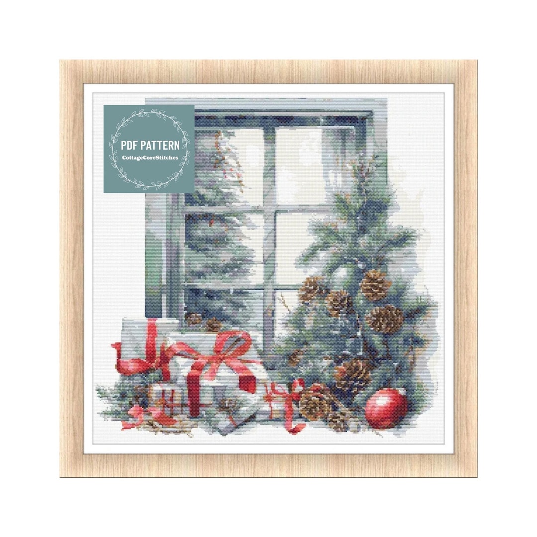 Vintage Christmas Cross Stitch Pattern, Winter Pdf Pattern, Instant ...