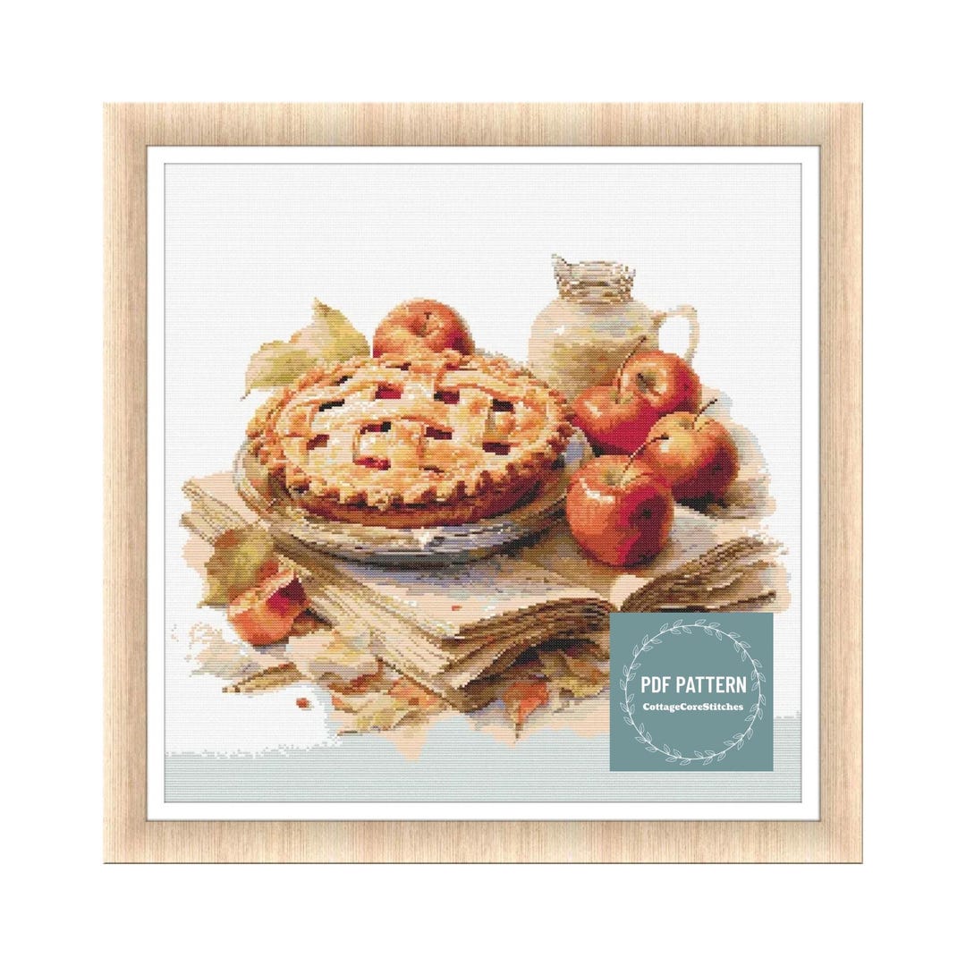 Apple Pie Cross Stitch Pattern Pdf, Printable Pdf Pattern, Cross Stitch ...