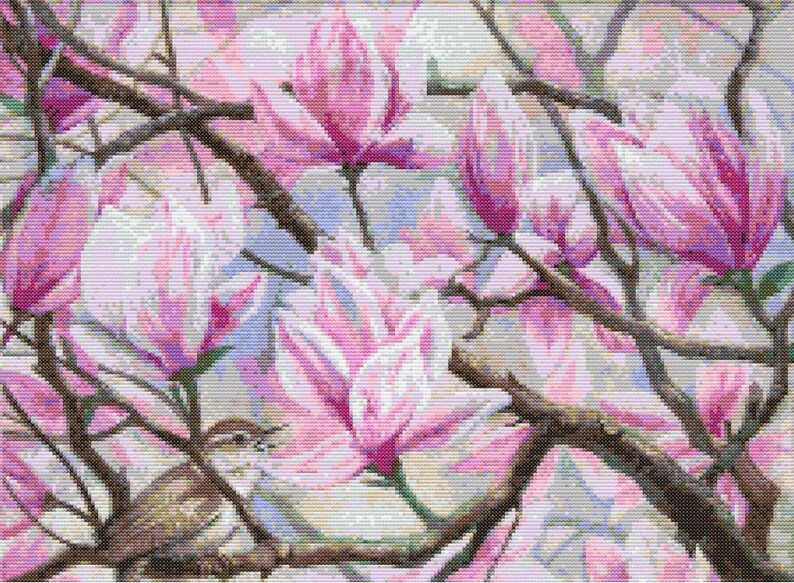 Magnolia Cross Stitch Pattern Pdf, Printable Pdf Pattern, Cross Stitch ...