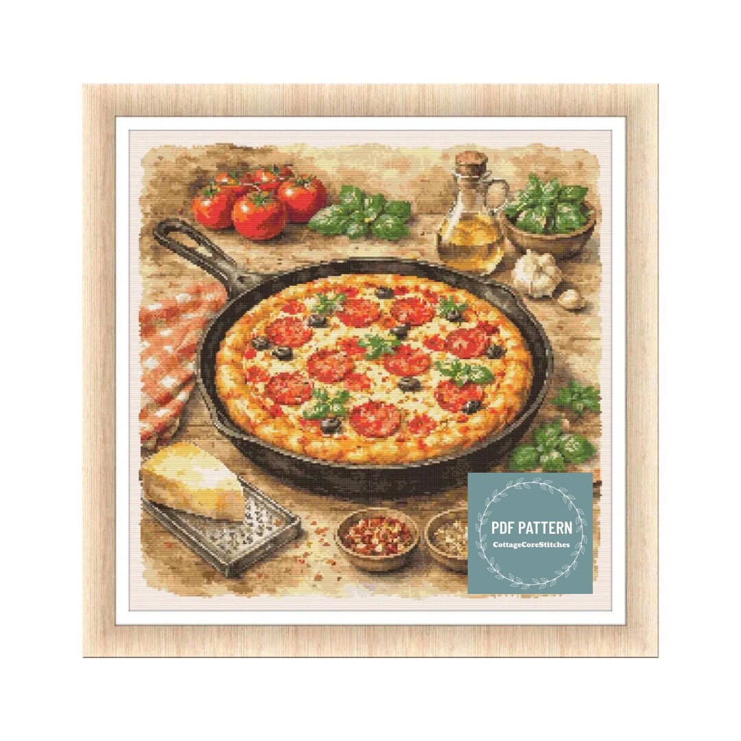 Pizza Cross Stitch Pattern, Cross Stitch Chart, Instant Download ...