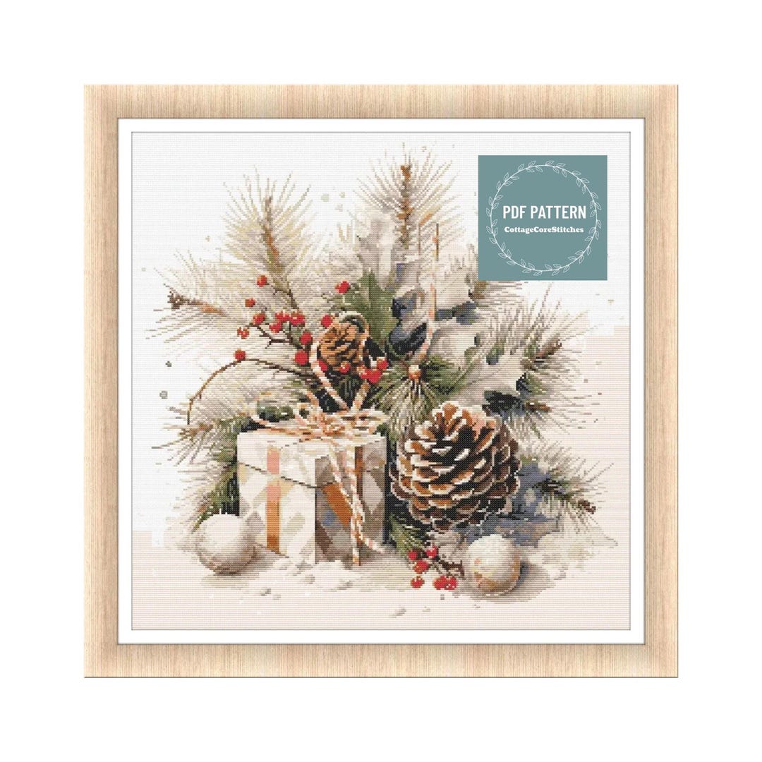 Vintage Christmas Cross Stitch Pattern, Winter Pdf Pattern, Instant ...