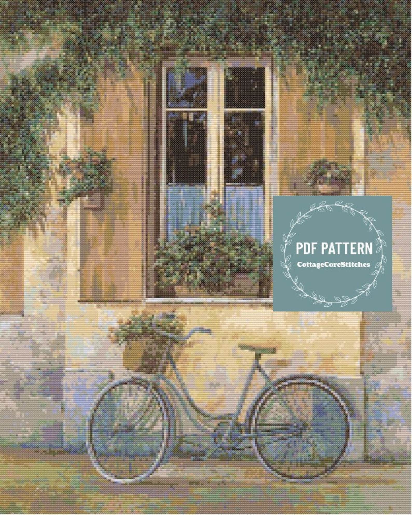 Retro Bicycle Bike Cross Stitch Pattern Pdf, Printable Pdf Pattern ...