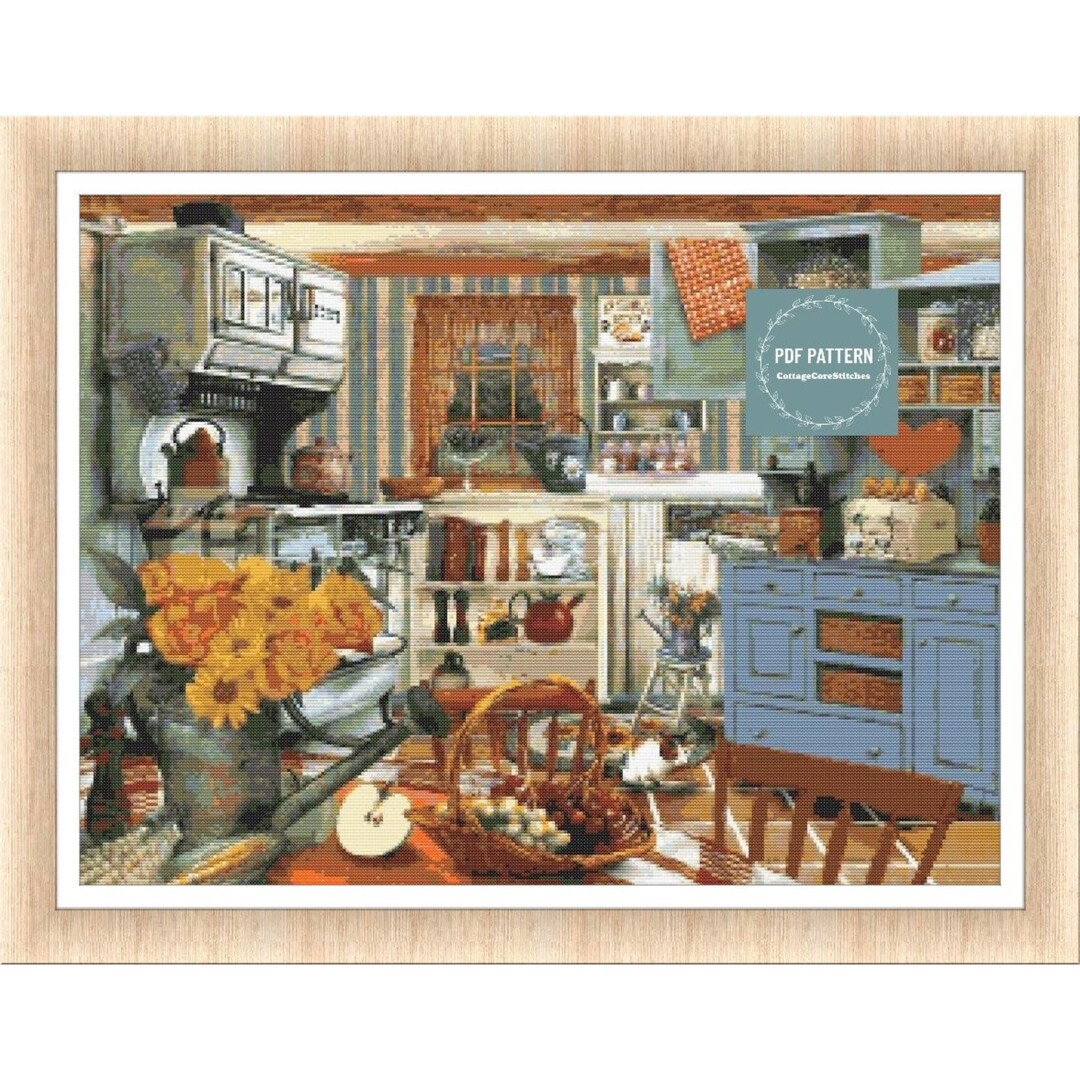 Vintage Kitchen Cross Stitch Pattern Pdf, Printable Pdf Pattern, Cross ...