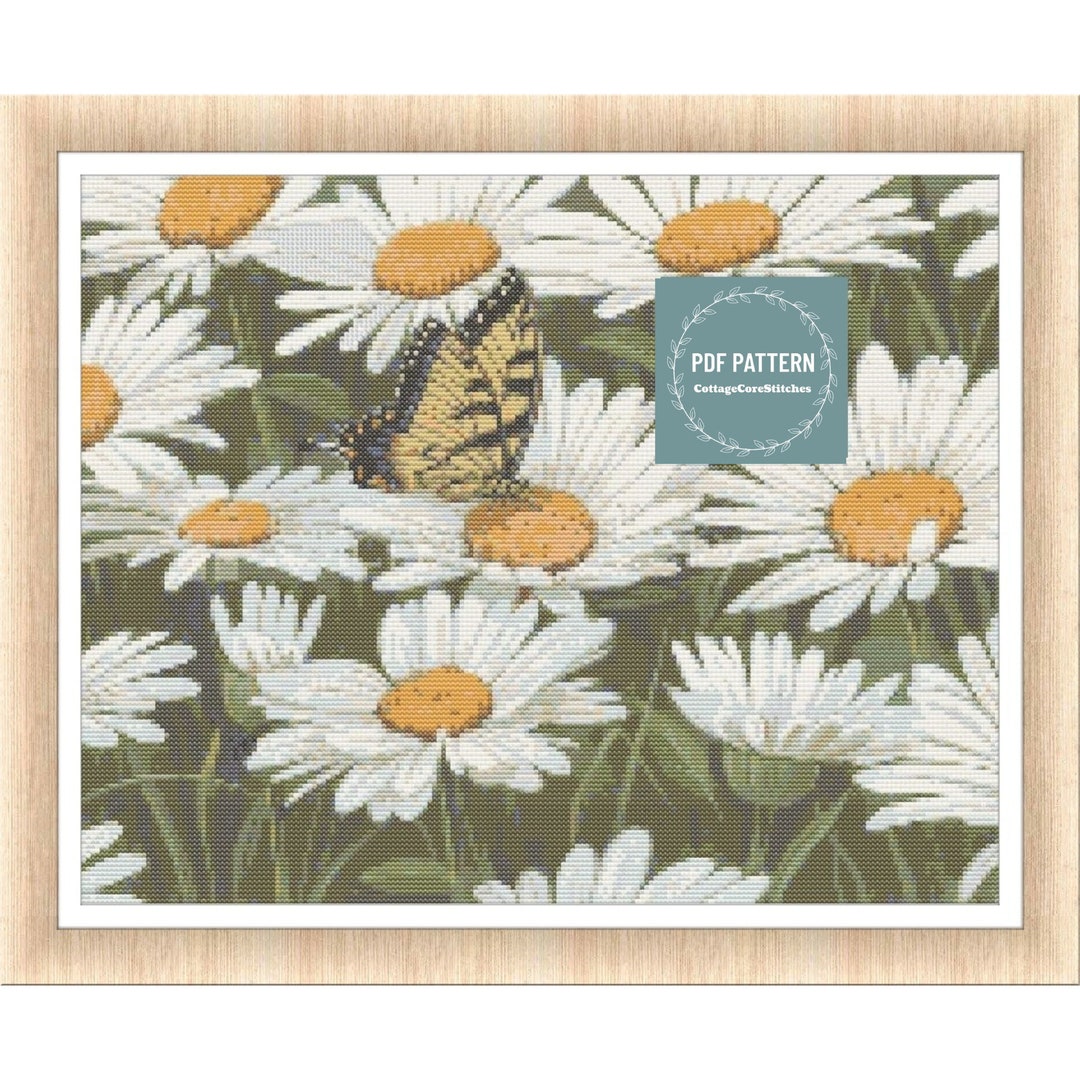 Daisies Cross Stitch Pattern, Spring Cross Stitch, Printable Pdf ...