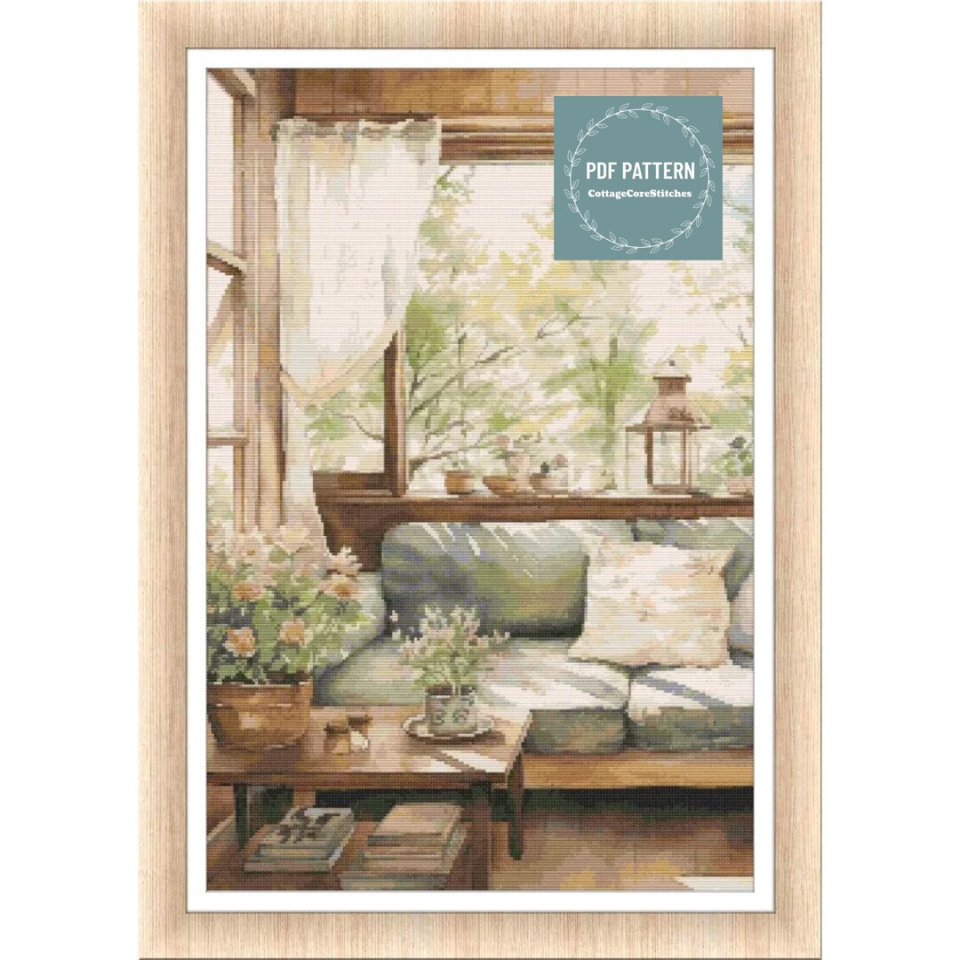 Farmhouse Cross Stitch Pattern Pdf, Cross Stitch Pattern Country, Hand ...