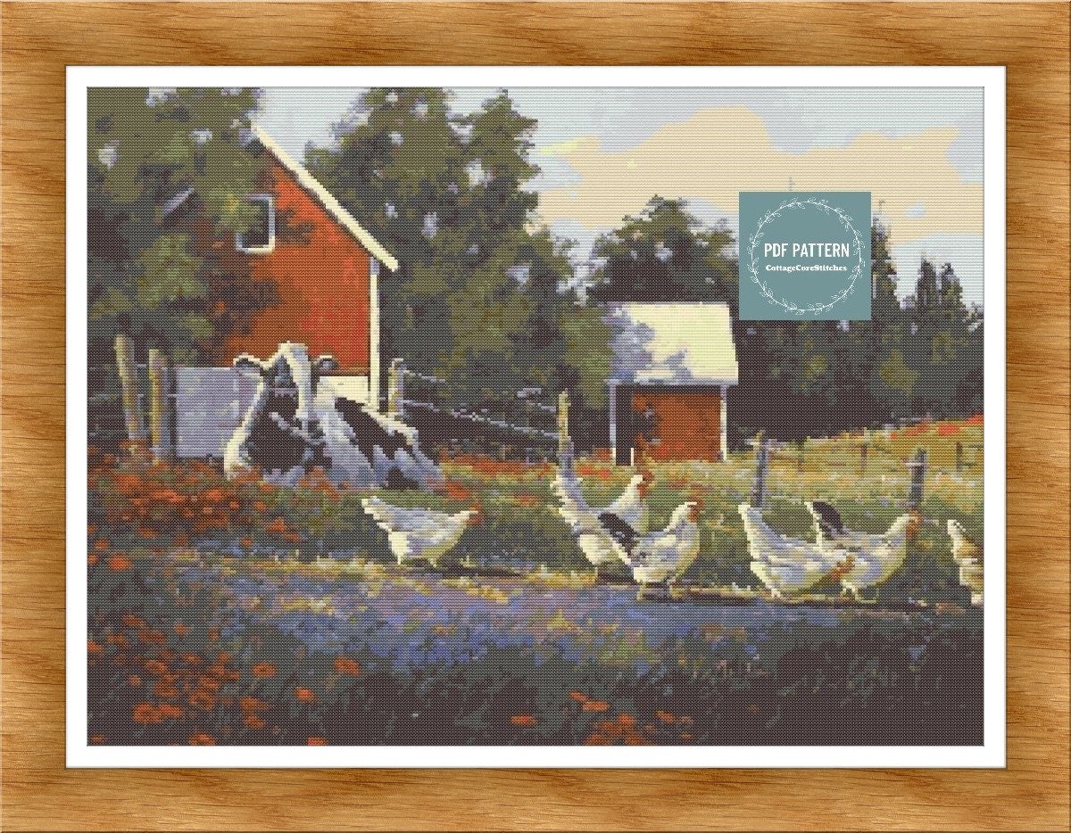 Country Living Cross Stitch Pattern, Farmhouse Pdf Pattern, Instant ...