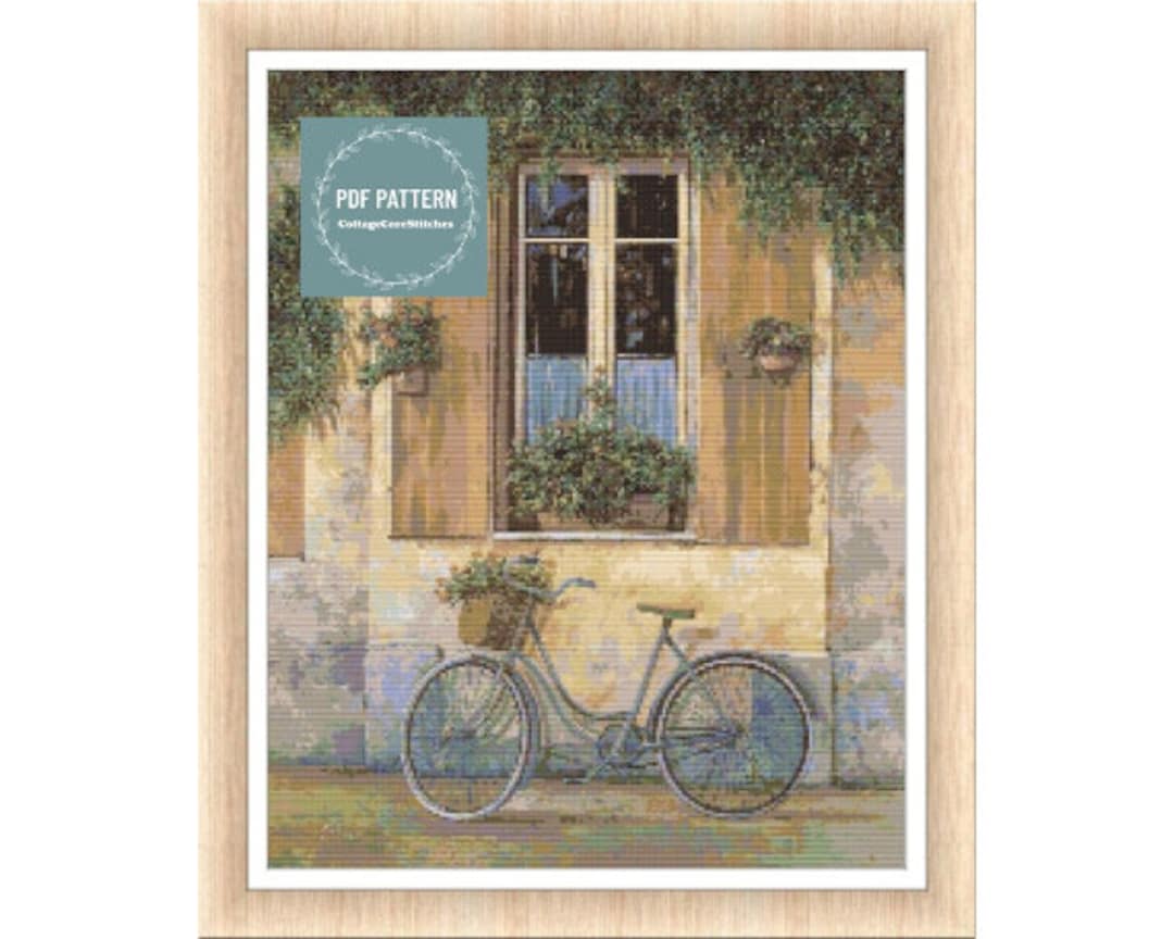 Retro Bicycle Bike Cross Stitch Pattern Pdf, Printable Pdf Pattern ...