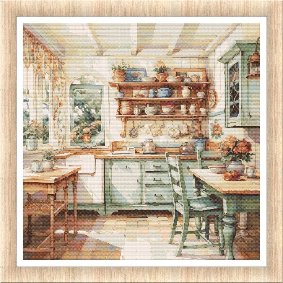 Cross Stitch Pattern Pdf Vintage Kitchen, Printable Pdf Pattern ...