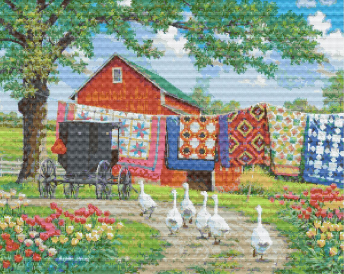 Farmhouse Cross Stitch Pattern, Cross Stitch Pattern Country, Hand ...