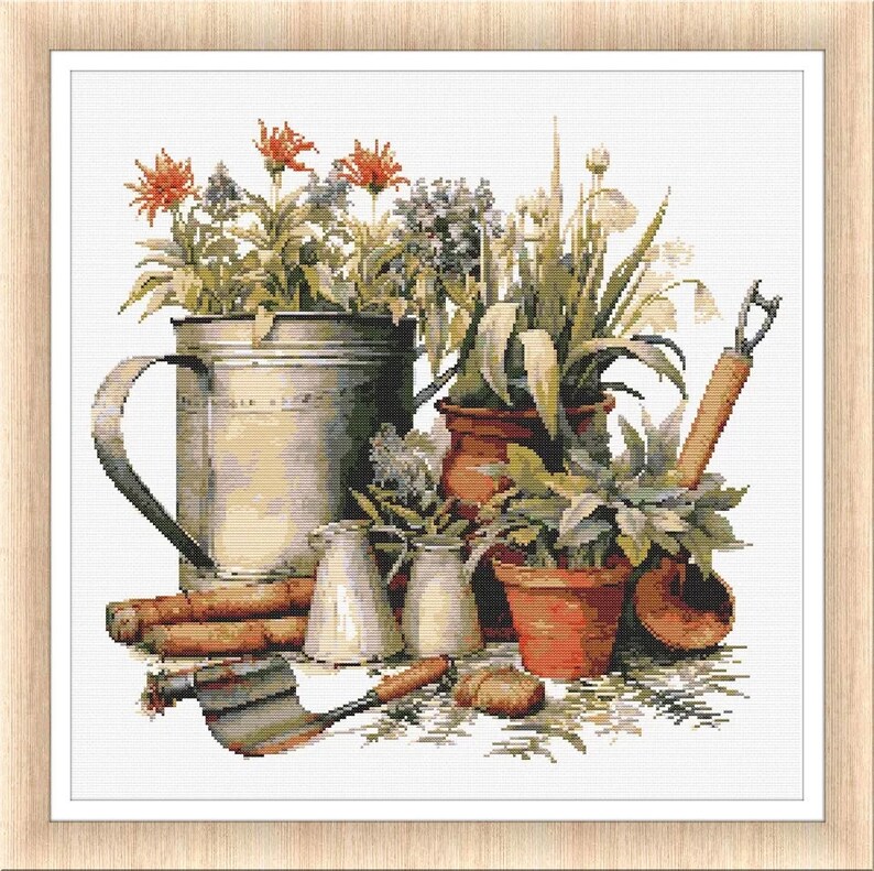 Vintage Gardening Tools Cross Stitch Pattern Pdf, Compatible With ...