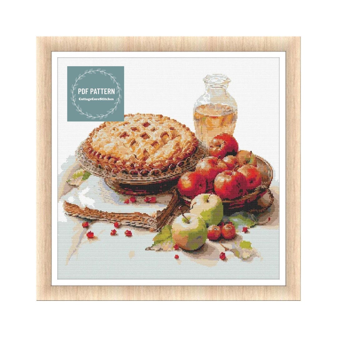 Apple Pie Cross Stitch Pattern Pdf, Printable Pdf Pattern, Cross Stitch ...