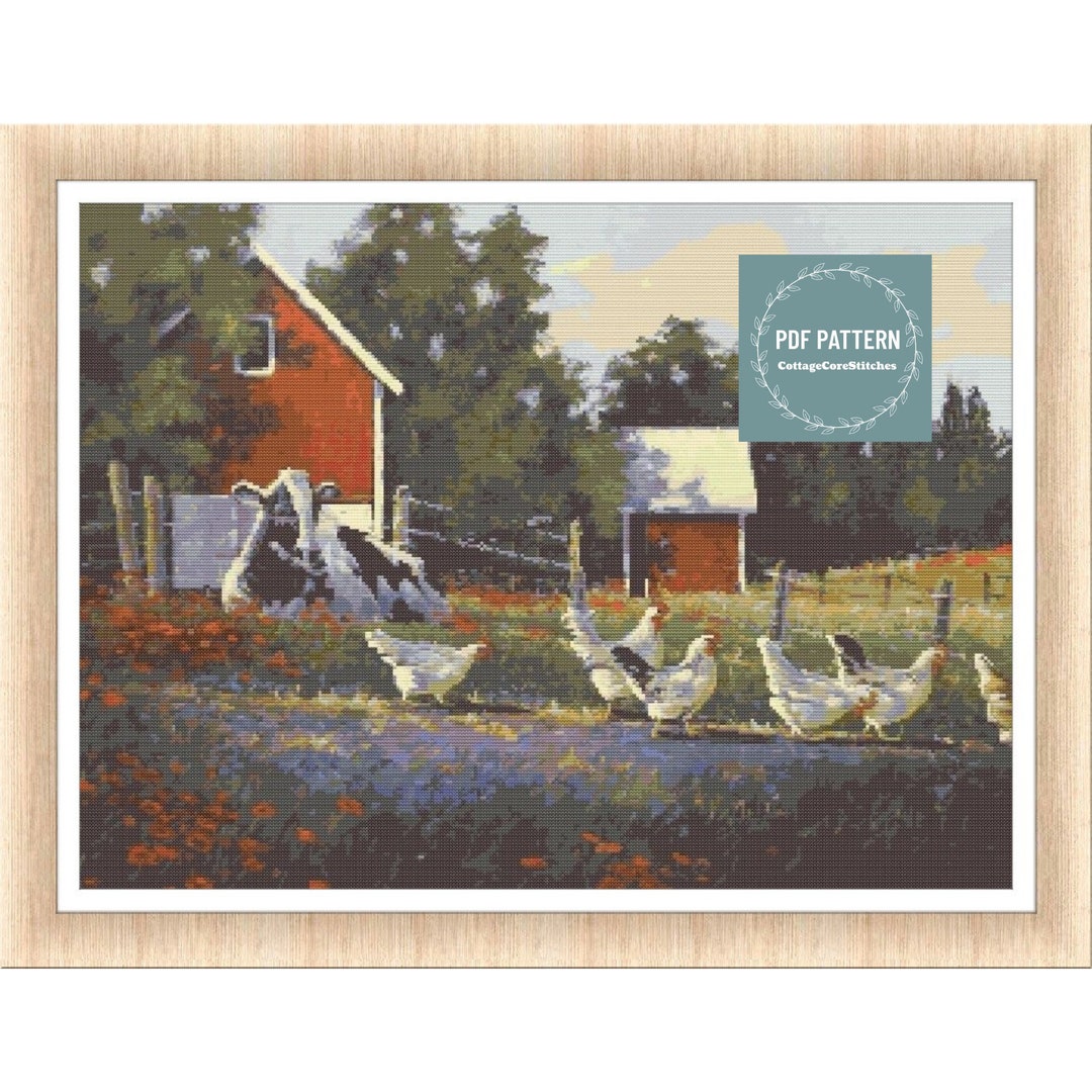 Country Living Cross Stitch Pattern, Farmhouse Pdf Pattern, Instant ...