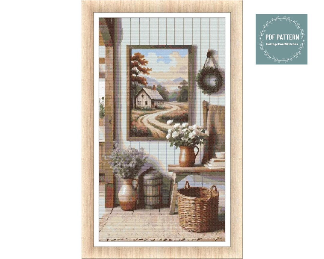 Cottage Cross Stitch Pattern Pdf, Cross Stitch Pattern Country, Hand ...