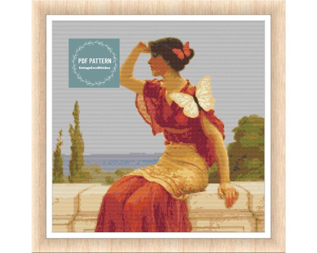 Lady Cross Stitch Pattern Pdf, Printable Pdf Pattern, Cross Stitch ...