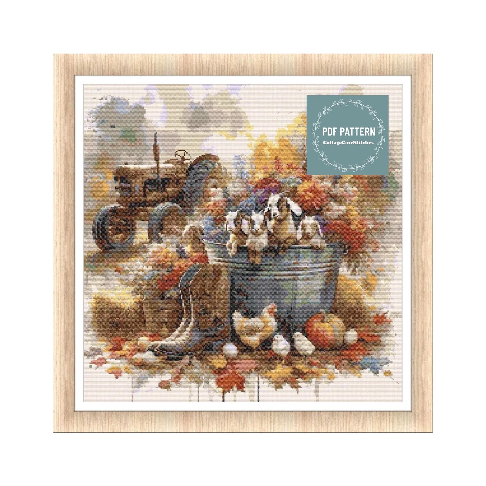 Country Living Cross Stitch Pattern, Farmhouse Pdf Pattern, Instant ...