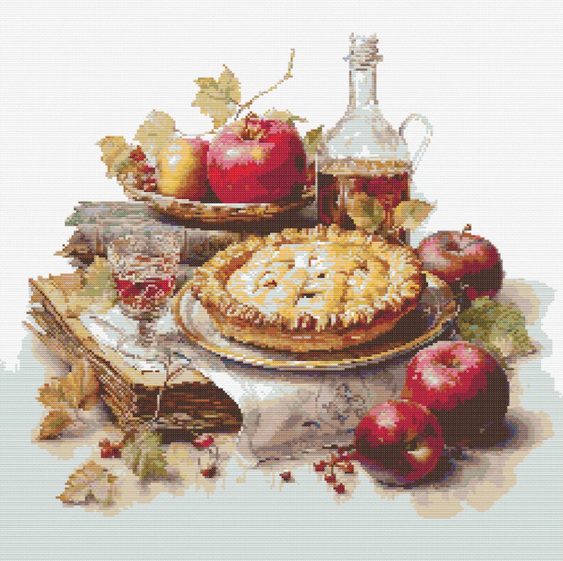Apple Pie Cross Stitch Pattern Pdf, Printable Pdf Pattern, Cross Stitch ...