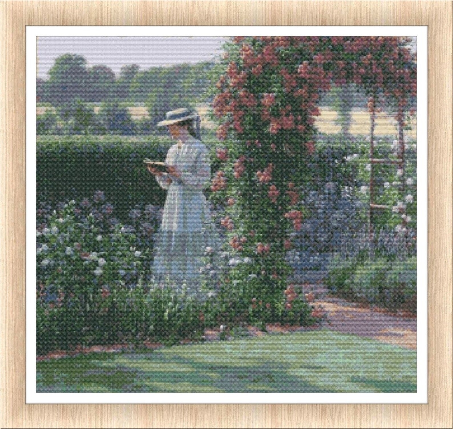 Romantic Lady Cross Stitch Pattern Pdf, Printable Pdf Pattern, Instant ...