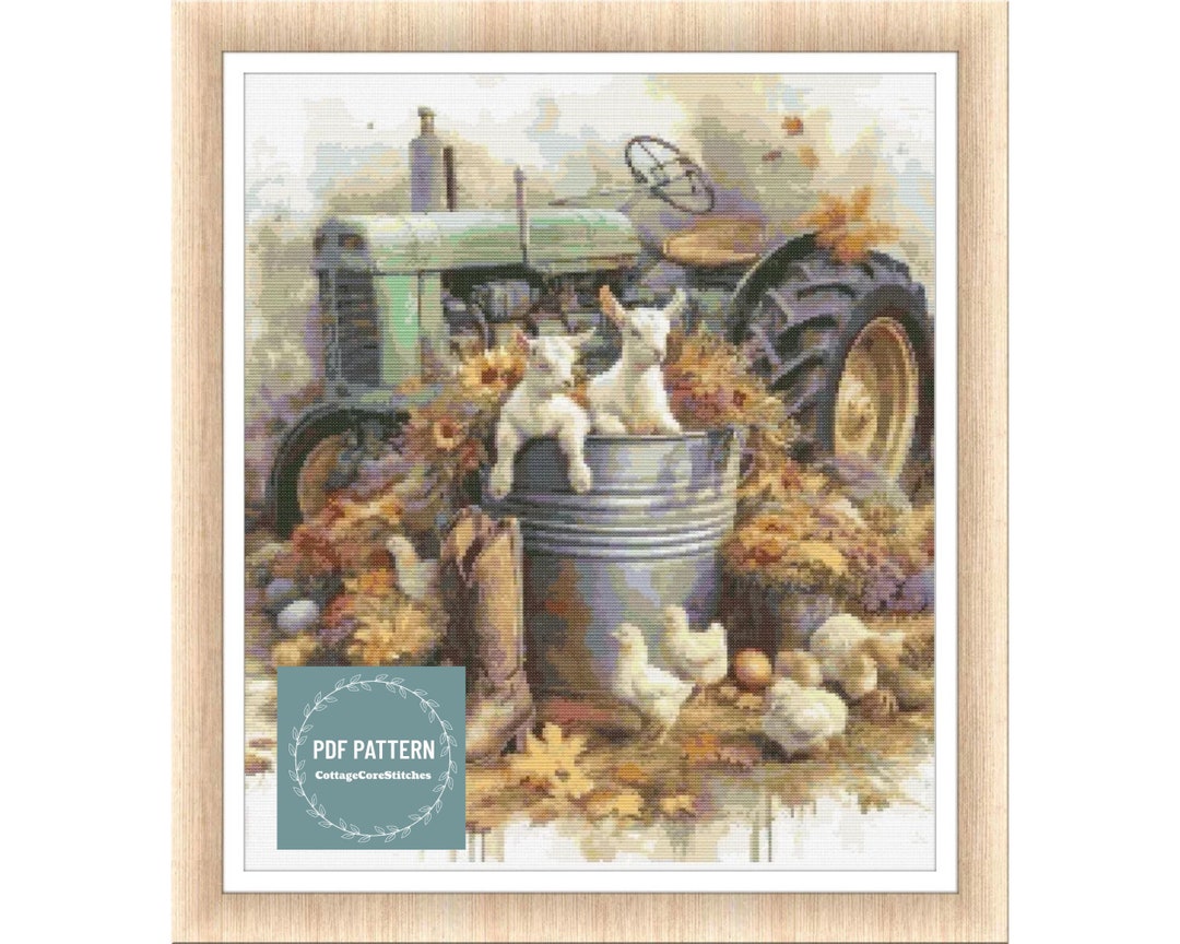 Country Living Cross Stitch Pattern, Farmhouse Pdf Pattern, Instant ...