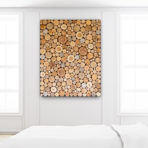 USA & CANADA ONLY, Tree Rounds Wall Panel, Reclaimed Wood Wall Art ...