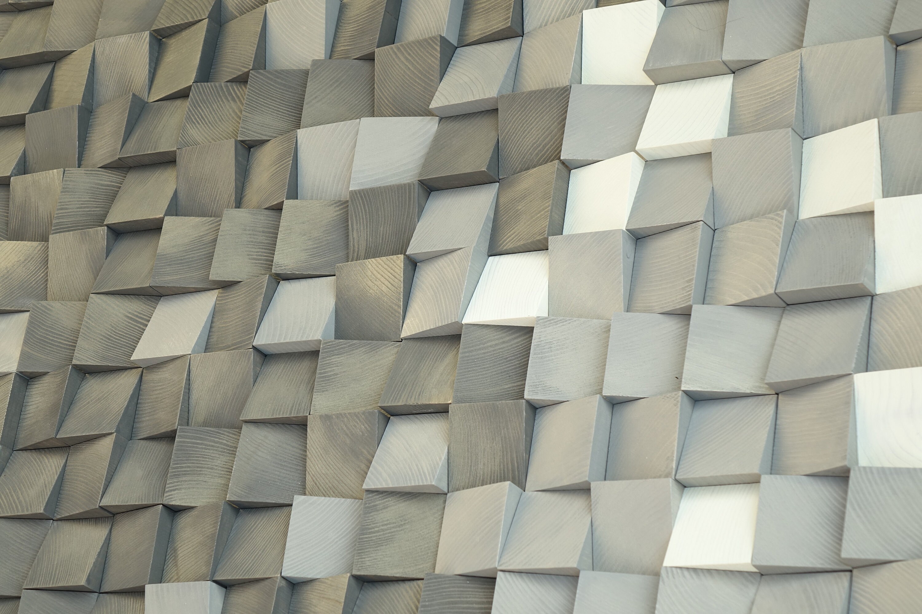 Gold Grey Wood Wall Art Wood Block 3D Wall Art Hues of Grey - Etsy