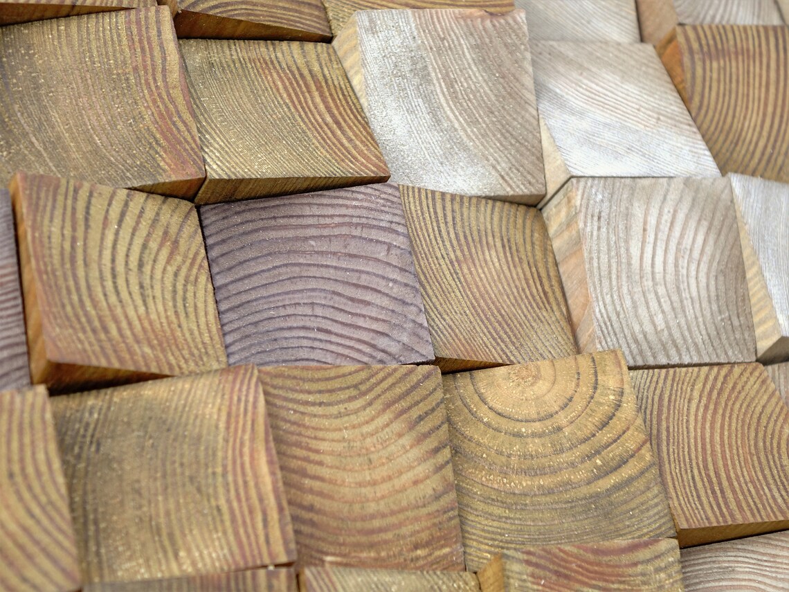 Wooden Mosaic Wall Decor Texture Wood Wall Art 3D Wall - Etsy