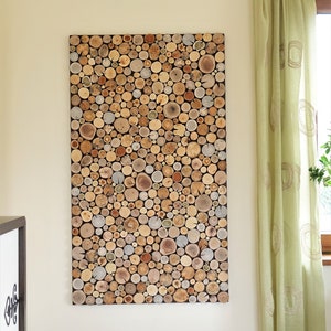 USA & CANADA ONLY, Tree Rounds Wall Panel, Reclaimed Wood Wall Art ...