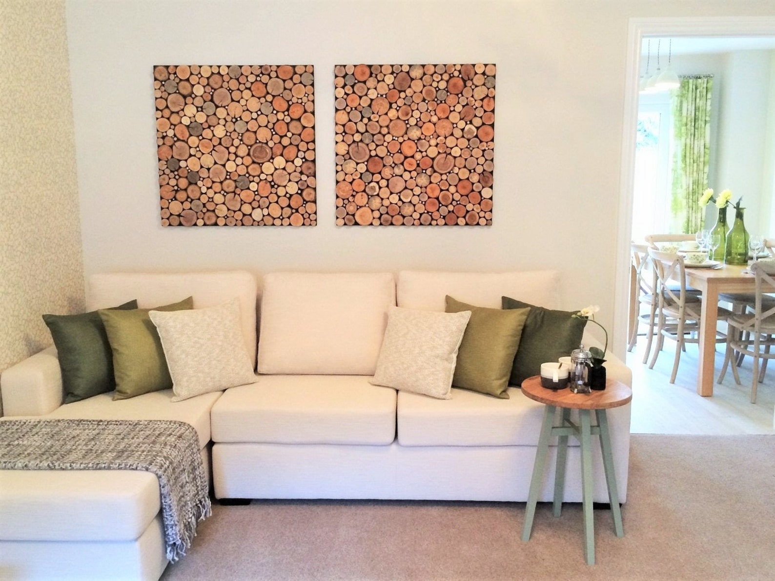 Wood Wall Art Set of 2 Wood Wall Hanging Tree Rounds Wall - Etsy