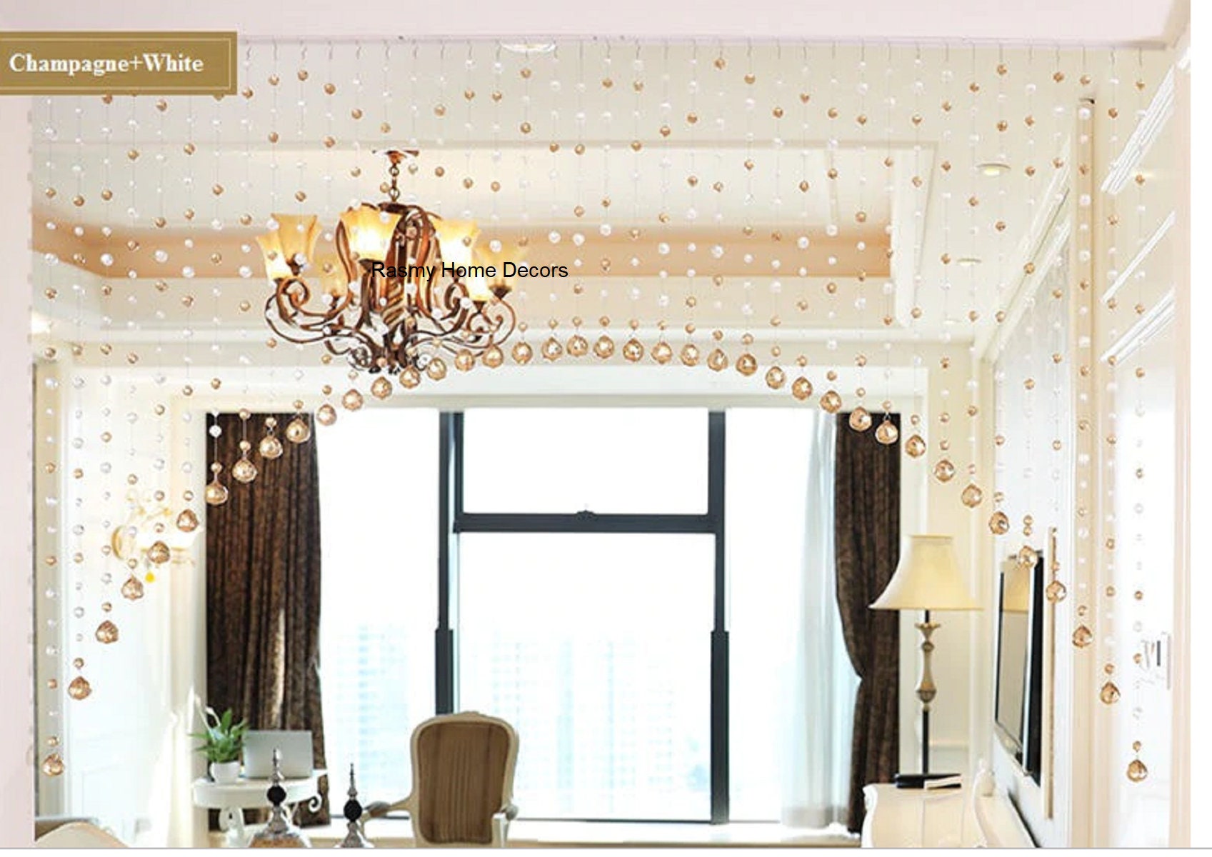Rasmy Home Decors Arch Shape White and Champagne Crystal - Etsy