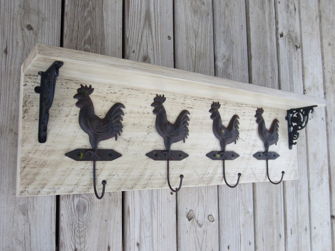 Rustic Country Rooster Coat Rack Country Kitchen Towel Rack - Etsy