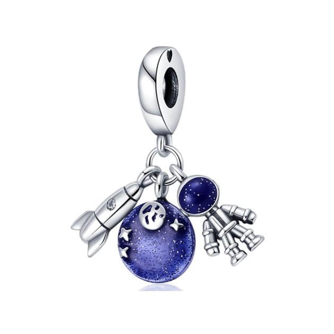 Astronaut, Rocket, and Planet Charm, Silver 925 Charm for Bracelet, Fit ...