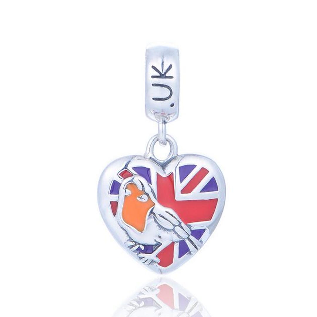 Robin Dangle Charm, the National Bird of the UK Charm , UK Flag Charm ...