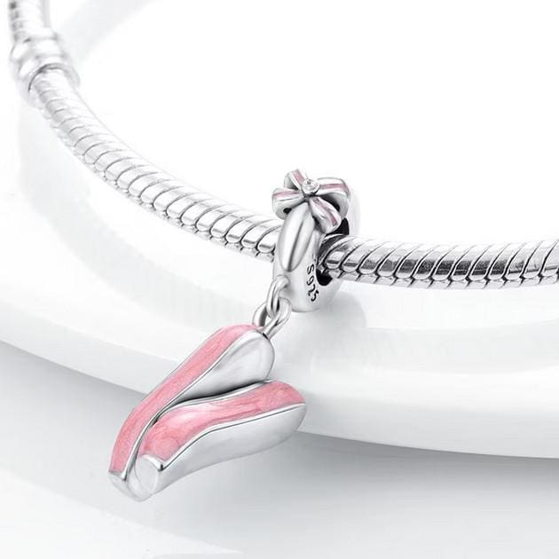Ballet Shoes Charm, Silver 925 Charm for Bracelet, Fit for Pandora ...