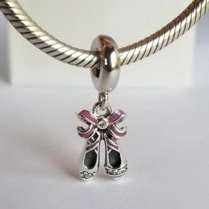 Pink Ballerina Shoes Dangle Charm, Love Dance Ballet Hobby Charm ...