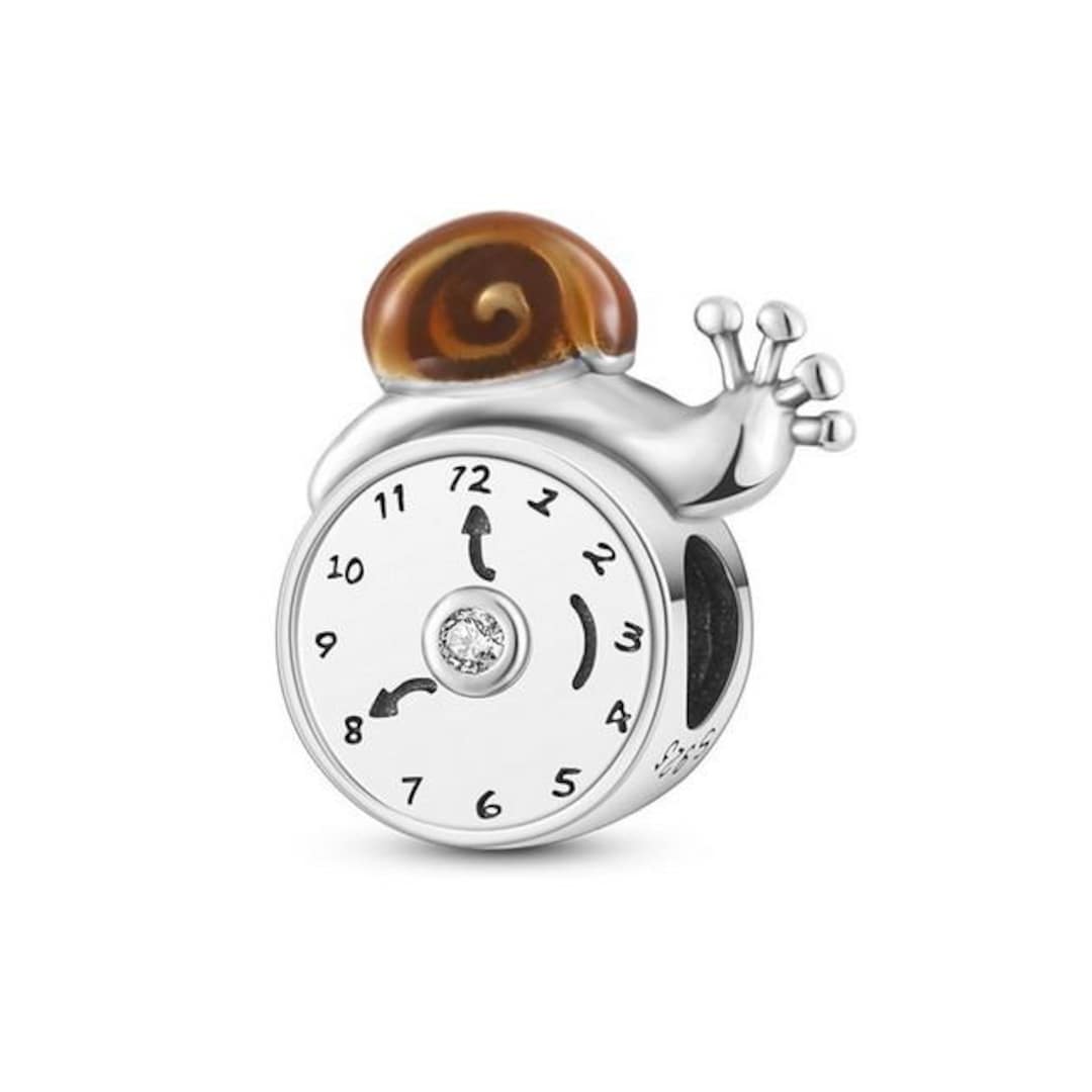 Snail Alarm Clock Charm , Silver 925 Charm for Bracelet, Fit for ...