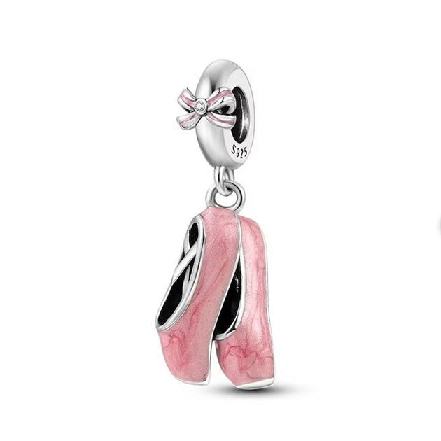 Ballet Shoes Charm, Silver 925 Charm for Bracelet, Fit for Pandora ...
