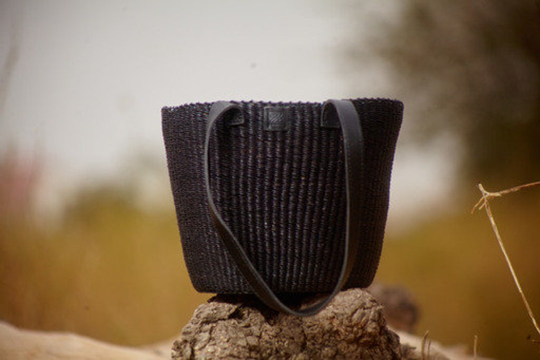 Black Raffia Bag, Purse, Handbag - Etsy