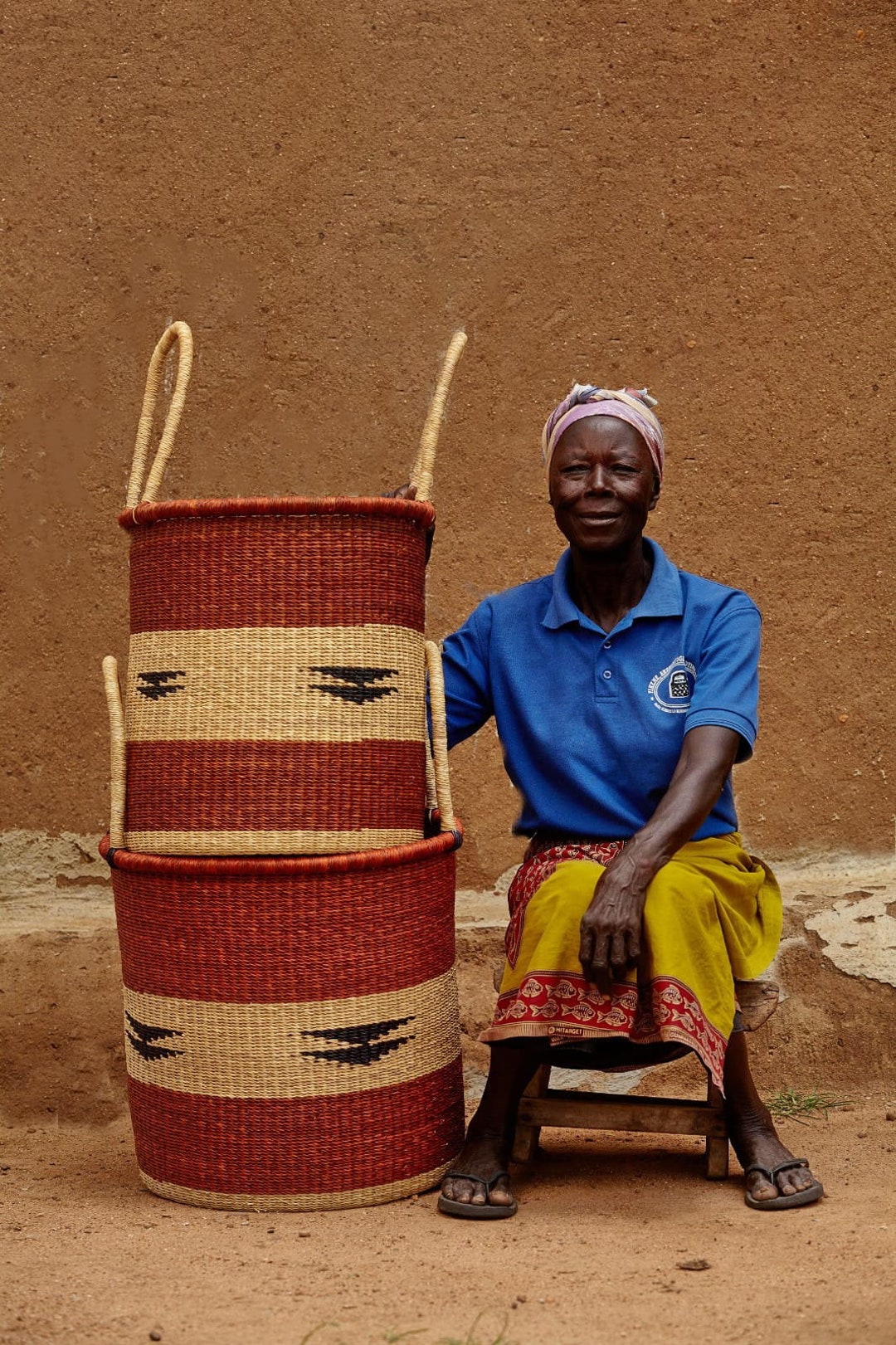 Handwoven Laundry Hamper: Large African Basket With Leather Handles - Etsy