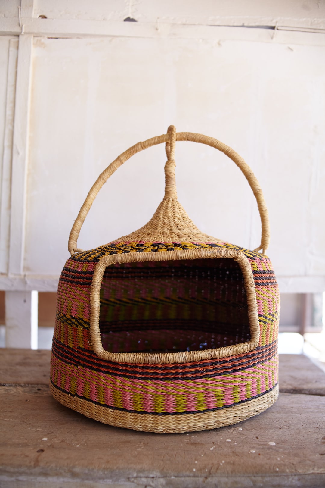 Handmade Woven Cat Bed Basket – Comfortable & Eco-friendly Pet Bed - Etsy