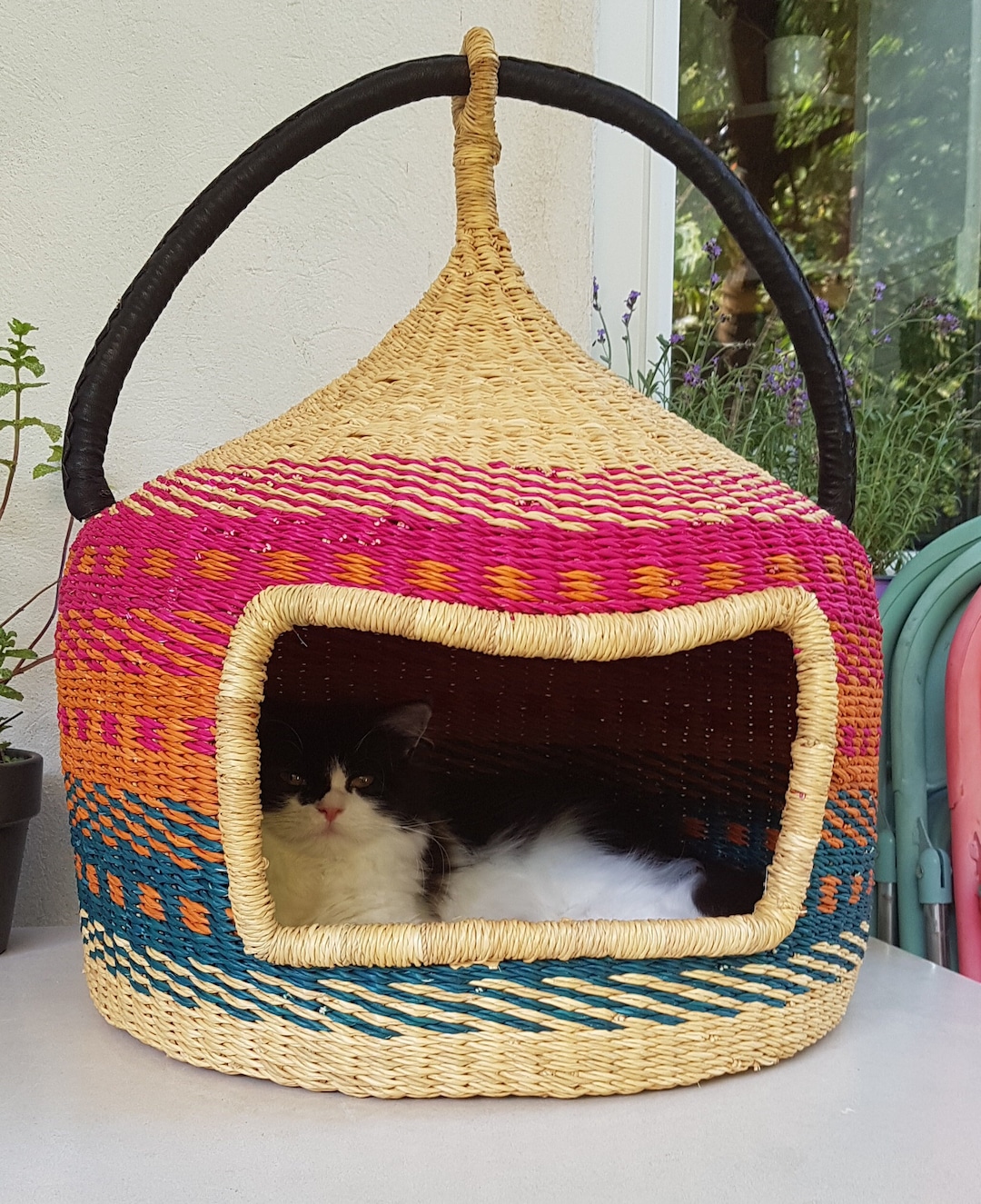 Handmade Woven Cat Bed Basket – Comfortable & Eco-friendly Pet Bed - Etsy