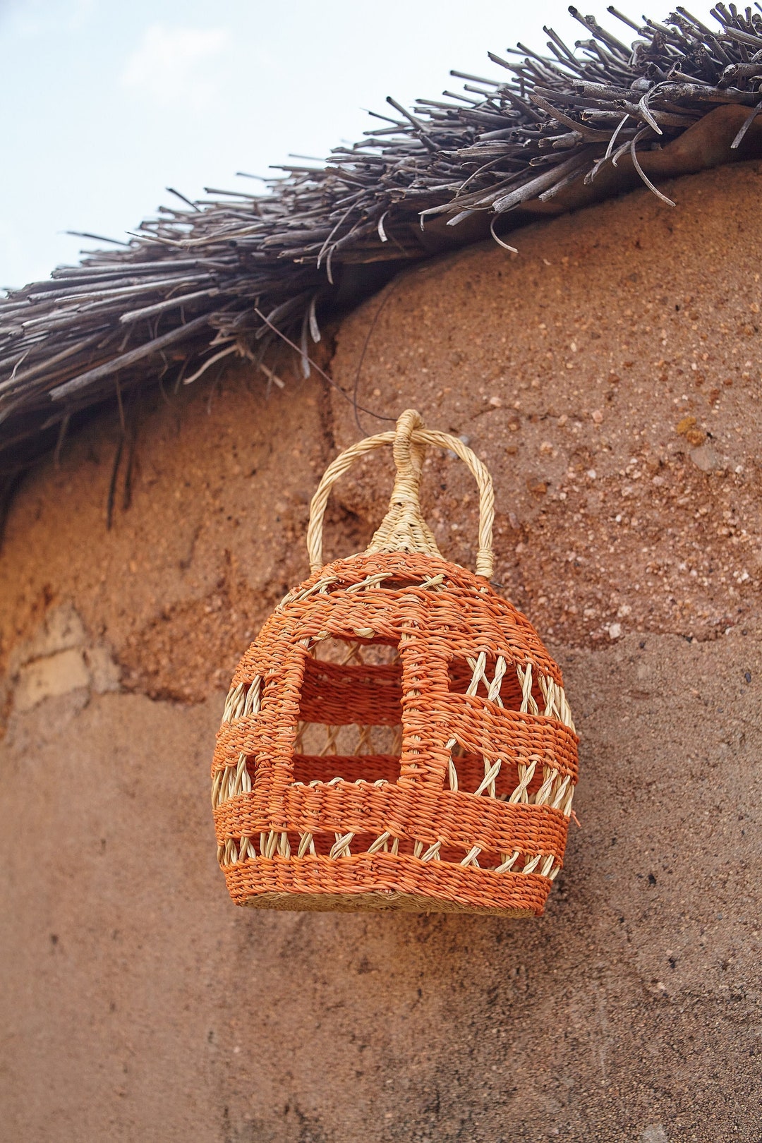 Handwoven Bird House Basket, Bird House, Bird Nest, Bolga Basket ...