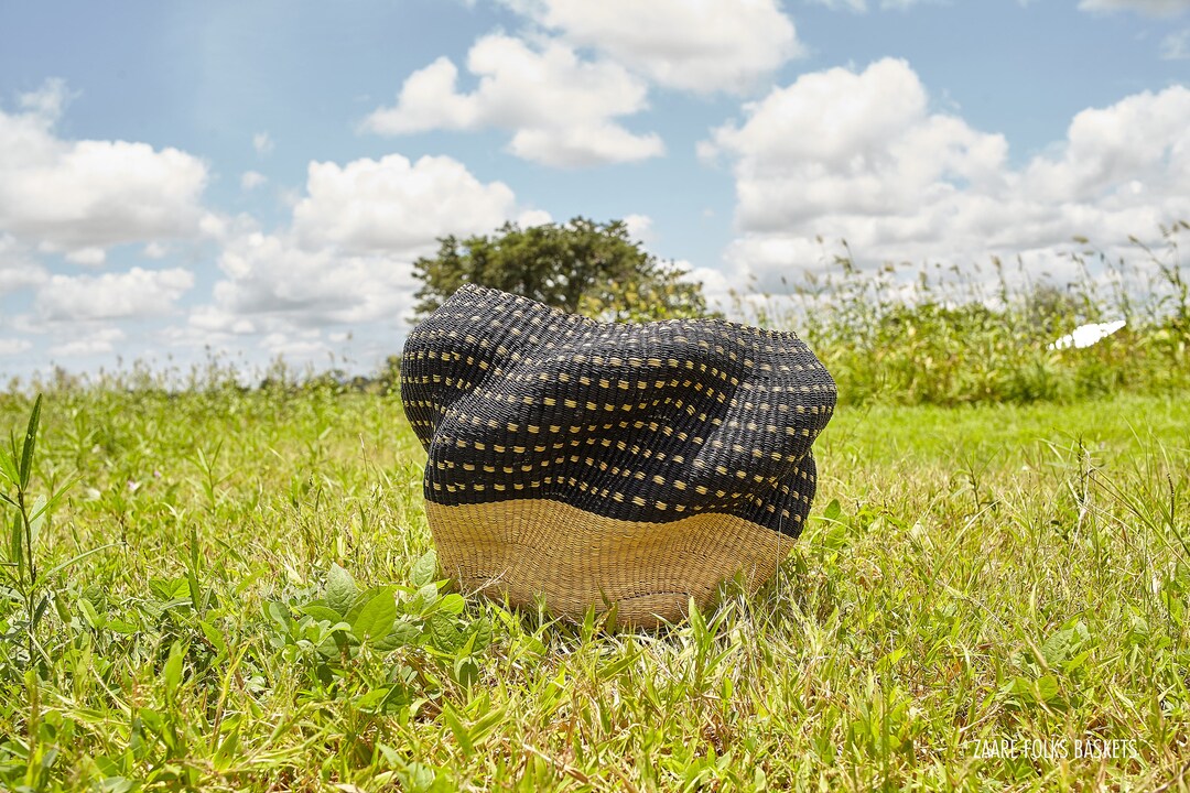 Handmade Bolga Wave Basket: African Woven Art Decor - Etsy